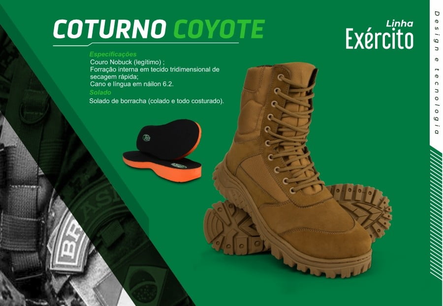 COTURNO ATALAIA COYOTE (NOVO PADRÃO EB) - PRICE COTURNOS - Asa Artigos ...